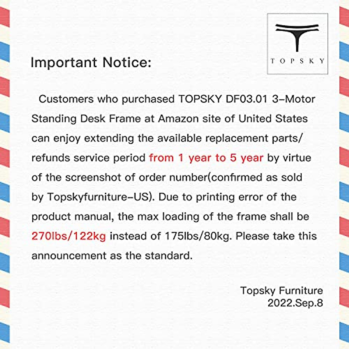 TOPSKY 3-Motor Electric Adjustable Standing and Sitting Computer Desk with 3 Legs for Home and Office 270lb Weight Capacity (Black Frame Only)