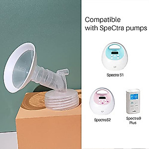 Pumpmom 24mm Flanges Compatible with Spectra S2 Spectra S1 9 Plus Synergy Gold Breastpumps Accessories, Replacement Breast Shield to Spectra Pump Parts and Spectra Flange