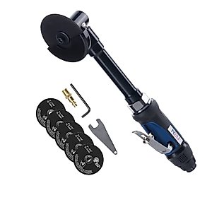 Air Cut off Tool,PNEUPACTURE 3 inch Cut off Tool,18000RPM,360-degree guard,Extended Handle, Apply to Cutting Various Materials