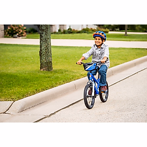 Schwinn Koen & Elm BMX Style Toddler and Kids Bike, For Girls and Boys, 16-Inch Wheels, With Saddle Handle, Training Wheels, Chain Guard, and Number Plate, Recommended Height 38-48 Inch, Blue