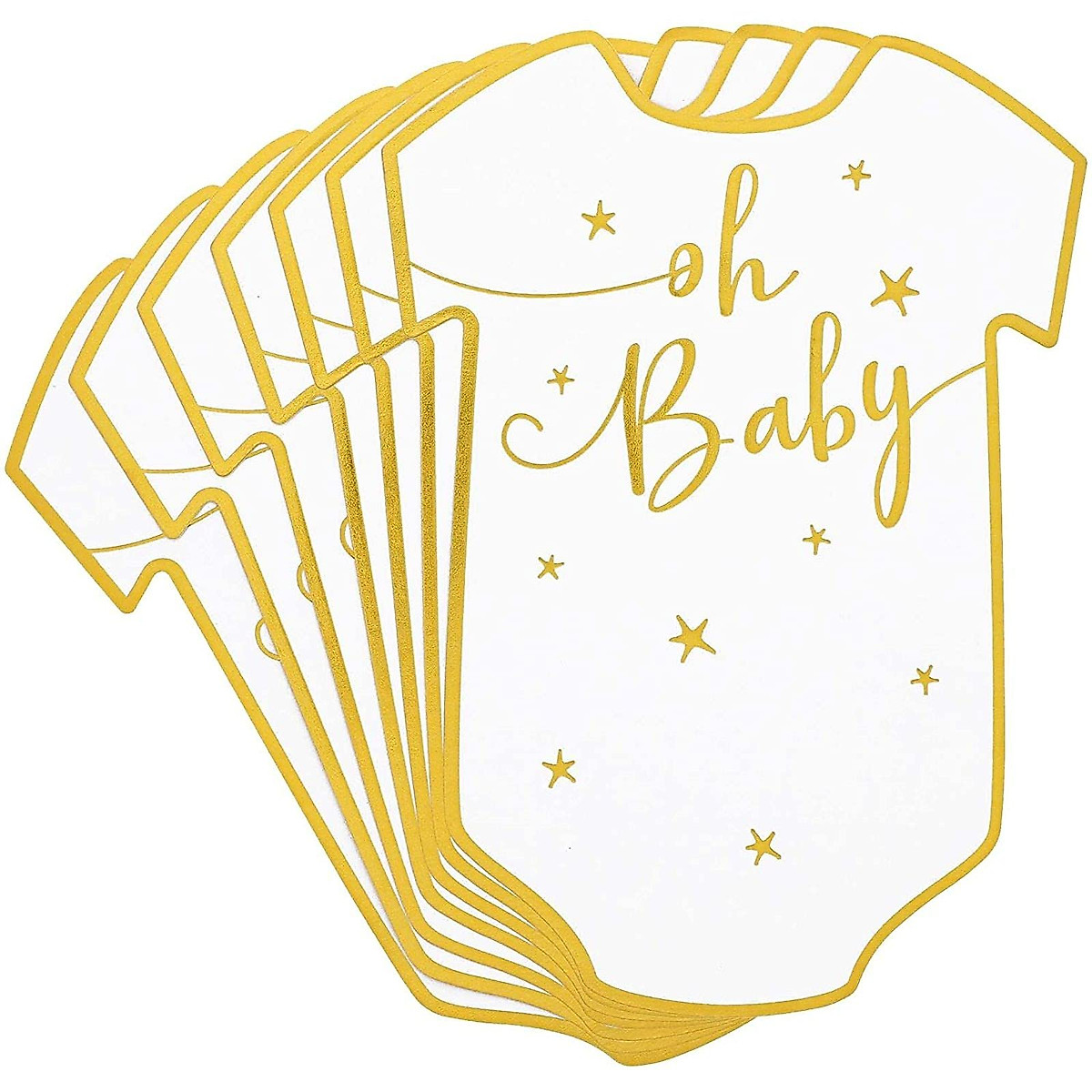 Baby Shower Predictions and Advice Cards, 50 Pack, Gold Foil, 5 x 7 in