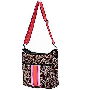 Crossbody Bag Neoprene Womens Purse, handbag Beach bag by GraceBeth (Pink Cheetah)