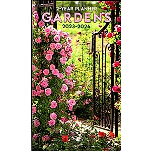 Gardens 2023 - 2024 2 Year Pocket Planner / Inspirations Calendar / Organizer - Monthly Page Format