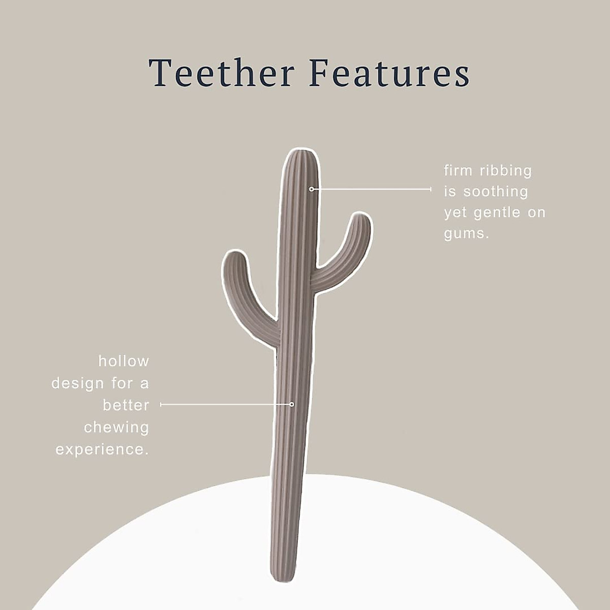 Hollow Teething Tube, Silicone teether, Ages 0+ BPA Free with Cleaning Brush, Teething Straws for Babies, freezable Baby teether, Teething Sticks for Babies(1 Pack) (Sahara) Wolf+Sheep