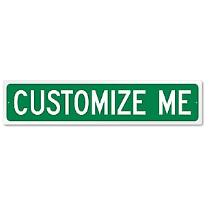 SmartSign Green Personalize Your Street Sign - 4" x 18", Aluminum, Custom Street Sign, Outdoor Metal Sign for Home, Office, Decor, Room, USA-Made