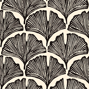 Tempaper x Novogratz Zebra Black Feather Palm Removable Peel and Stick Wallpaper, 20.5 in X 16.5 ft, Made in The USA