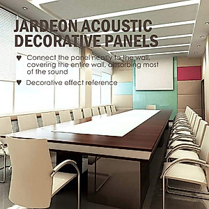 Jardeon Acoustic Absorption Panels Camel Sound Absorbing Padding Soundproof Wall Tiles, Beveled Edge, 16" X 12" X 0.4", 6 Pack