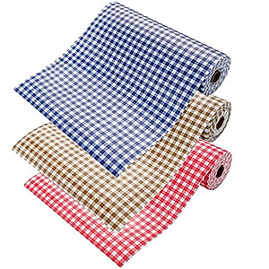 Drawer Liner, 3 Rolls 11.8in x 29.4ft Shelf Liner Cabinet Liner, Waterproof Greaseproof PE Plaid Kitchen Cabinet Liners for Shelves, Non Adhesive Shelf Liners Cut to Fit