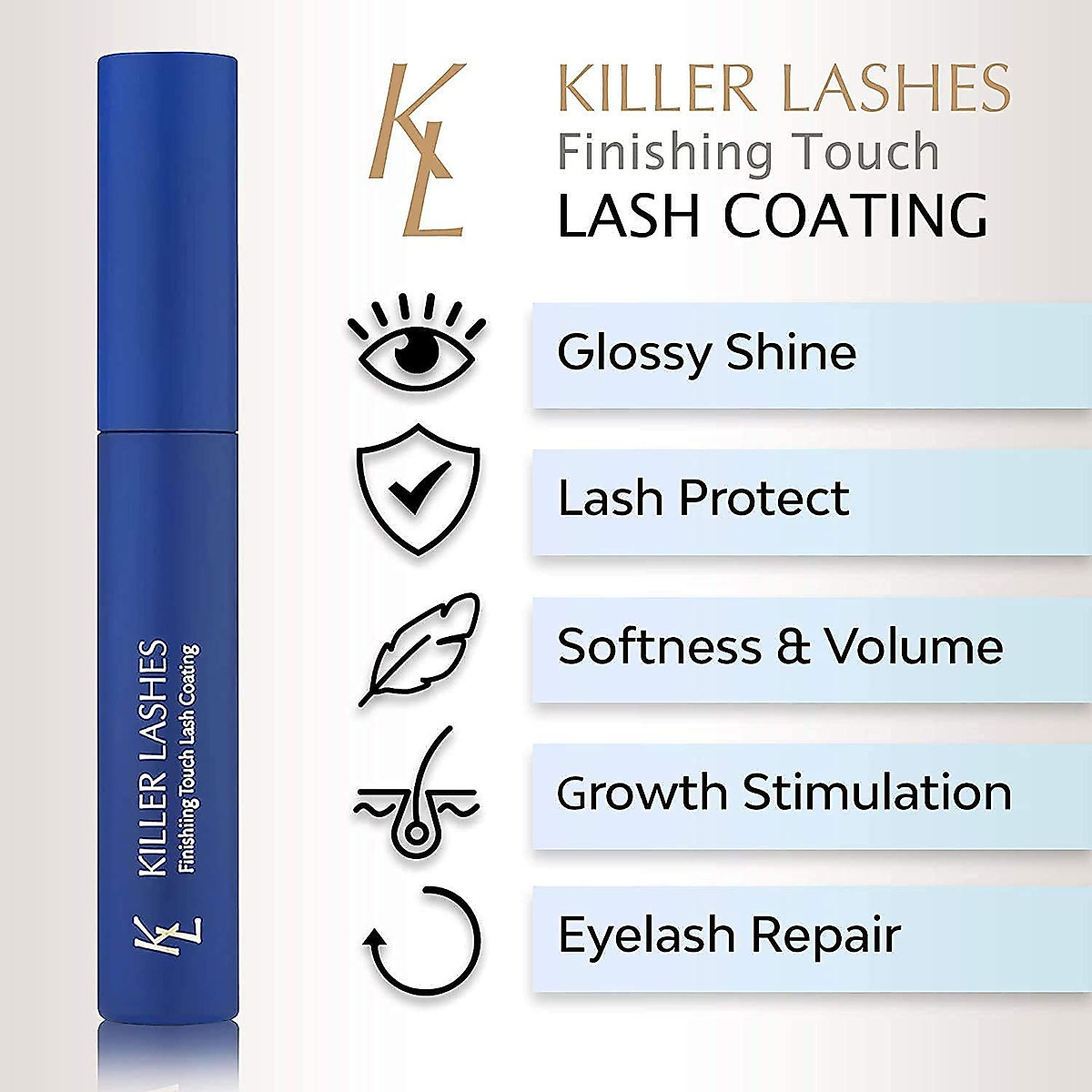 KL Killer Lashes Clear Mascara for Volumizing & Lengthening Eyelashes | Smudge Free Clear Lash Extension Coating for Nourishing Eyelash and Preventing Damage, 1 Fl. Oz, 60 Day Supply