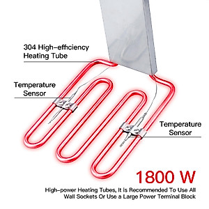 WaterElfo Electric Deep Fryer - 13L 13.7QT Commercial Deep Fryer 1800W 120V18.7Pounds withTroperature Control and Timer Large Basket Fryer for Commercial and Domestic Kitchens