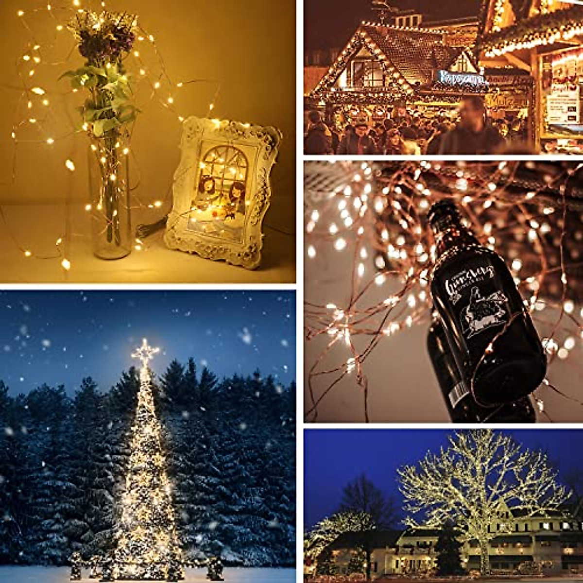 Blingstar Solar String Lights, 2 Pack Each 100 LED 8 Modes Solar Fairy Lights Outdoor Waterproof, Copper Wire Christmas Lights for Tree Garden Patio Yard Party Wedding Decoration (Warm White)
