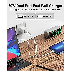 2 Pack USB C Wall Charger, PLSFLICK 20W Dual Port Power Delivery Fast Type C Charging Block Plug Adapter for iPhone 14 13 12 Pro Max Mini XR XS SE, Ipad, Airpods, Samsung Galaxy(White)