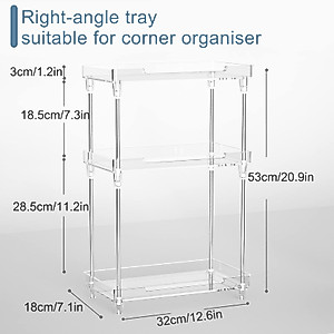 YIEZI Multi-Functional Plastic Shelf, 3-Tier, Anti-Slip, Easy Assembly, 30cm x 30cm x 10cm, Ideal for Organizing Cosmetics, Perfumes, Soaps, Lotions, and More