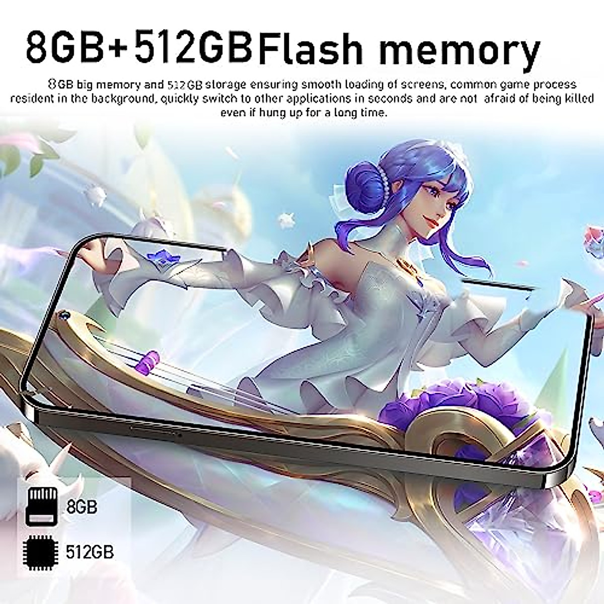 xixaomiro i14Pro Max 5G Cell Phone, Unlocked Android Smartphone, 8GB+512GB, 6.8'' FHD Display Screen, 13MP+48MP Camera, 6000mAh Battery, Dual Sim Card,1TB Expandable Storage (Black)