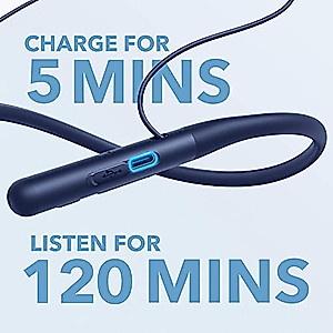 Bluetooth Neckband Headphones with 24 Hours Playtime, 10mm Drivers, Features Clear Calls, USB-C Fast Charging, Foldable and Lightweight Construction, IPX7 Water Resistant