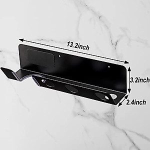 Hair Dryer Holder for Dyson Supersonic - Wall Mounted, Black Strong Magnetic Bracket Organizer for Attachments, Space-Saving Blow Hair Dryer Storage Shelf, Sturdy Bathroom Hair Care Tool Rack