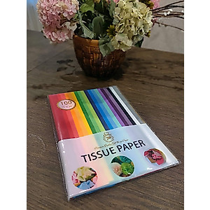Tissue Paper for Gift Wrapping (100 Sheets) 20 Assorted Colors, Gift Bags, Packaging, Floral, Birthday, Holidays, Christmas, Halloween, and DIY Crafts 15" X 20" Inch