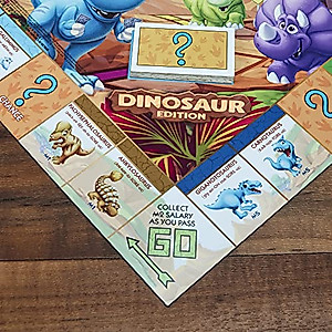 Hasbro Gaming Monopoly Junior Dinosaur Edition Board Game, 2-4 Players, with Dino-Themed Toy Tokens, Ages 5+ (Amazon Exclusive)