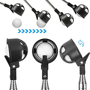 Golf Ball Retriever, Golf Ball Retriever Telescopic for Water with Automatic Locking Scoop, Ball Retriever Tool Golf with Grabber Tool, Golf Accessories Golf Gift for Men (Black and Orange, 15ft)