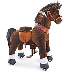 PonyCycle Horse Ride on Toy for Toddlers Boy Toys Classic Model U (with Brake/ 30" Height/Size 3 for Age 3-5) Giddy up Riding Horse Rocking Horse Rides Chocolate Brown Ux321