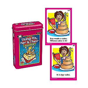 Super Duper Publications | Using His, Her, & Their Fun Deck Flash Cards | Educational Learning Resource for Children