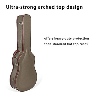 Crossrock Vintage Style Wood case for Dreadnought Acoustic Guitars with Removable Shoulder Straps-Green(CRW700DGN)