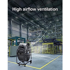 iLIVING ILG8M24-70EC BLDC High Velocity Floor Fan, 24-Inch, Gray