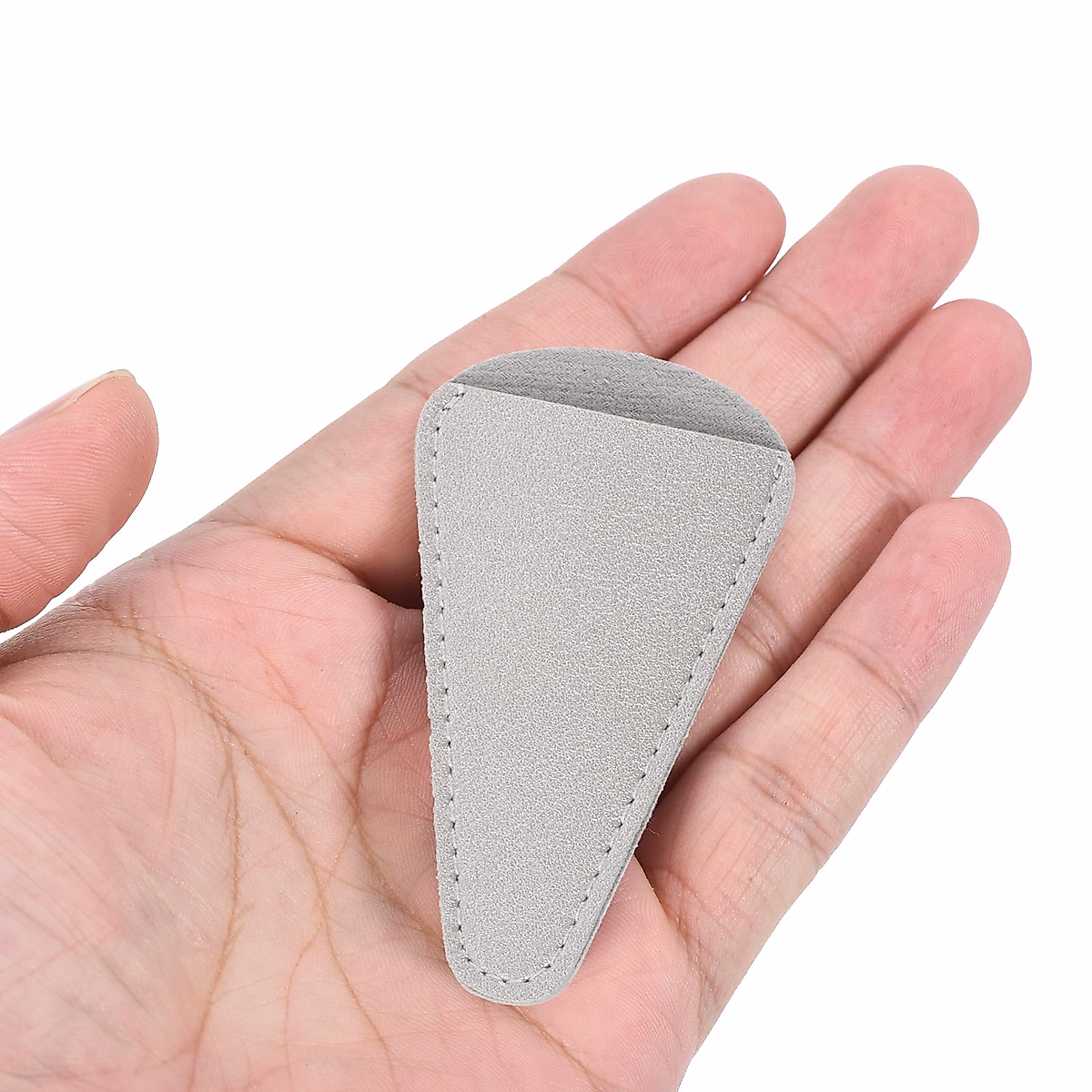 PATIKIL 2.9"x1.5" PU Leather Scissors Sheath, 3 Pack Scissors Cover Protector Portable Collect Bags for Eyebrow Trimming Beauty Tool Protection, Silver