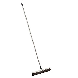 Horse Hair Broom, Broom for Hardwood Floors 18" Horsehair Swivel Kitchen Broom, Soft Bristle Broom with 54" Handle