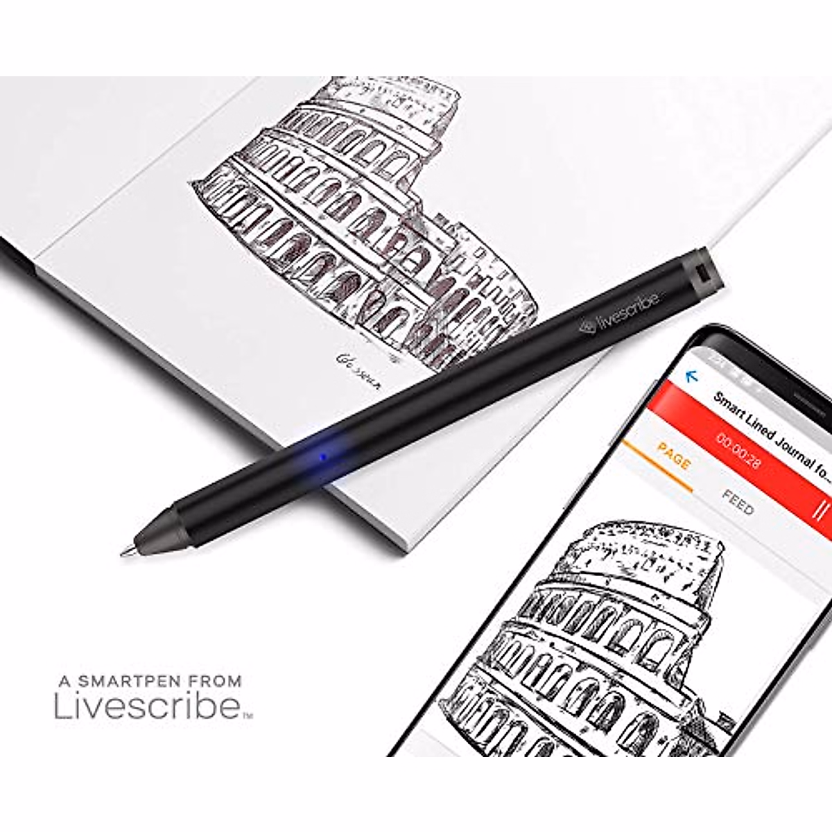 Livescribe Symphony Smartpen Digital Pen – Compatible with iOS, Android, Smartphones, Tablets (Latest Version), Black
