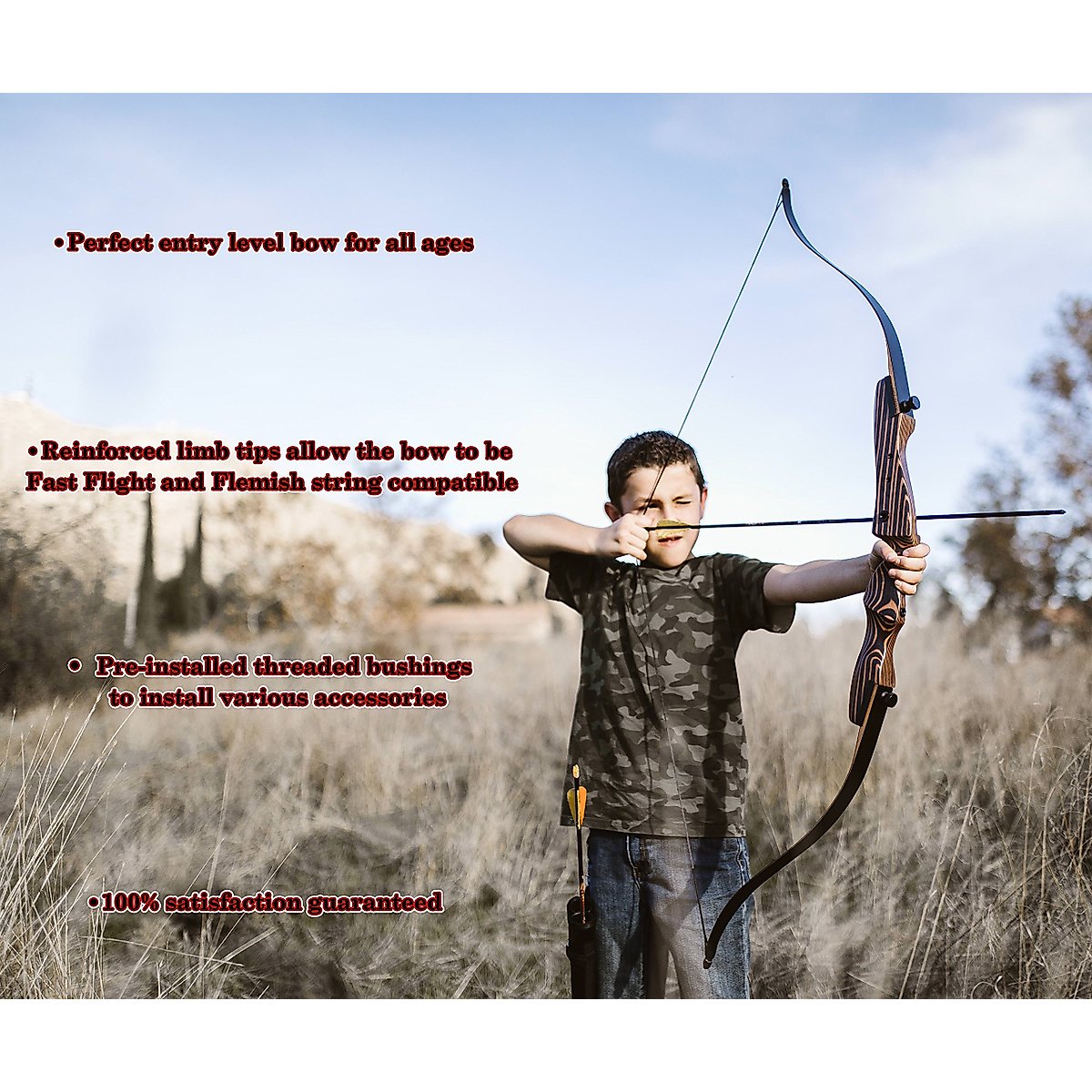 54” Little Tiger Takedown Recurve Bow – Compact Fast Accurate 54" Target & Frist Bow – Right & Left Hand – Draw Weights in 16-24 lbs – Beginner to Intermediate - USA Company – 16L