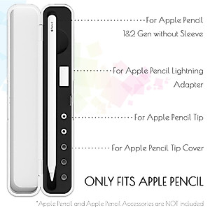 Carrying Case for Apple Pencil 2nd Gen and 1st Generation - Storage Box with Lid - Pen Protective Case for iPad Pencil - Holder Accessories - Shock-Absorption (Black)