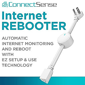 ConnectSense Router Rebooter, Monitors Your Internet Connection and Automatically Reboots Your Router When Failure is Detected, Can Also Power Cycle Other Devices.