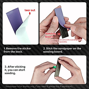 stedi Carbon Fiber Sanding Sticks, Hobby Model Tools, 7-Piece Set (3"×0.6",3"×0.4",3"×0.2" and 4 Detail Sanding Boards) Professional Sanding Sticks for Sticky Sandpaper