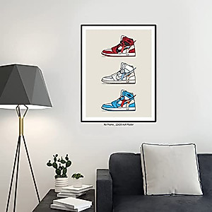 Hypebeast Air Jordan Sneakers Poster – (12x16 Inch) Unframed – AJ Wall art, Hypebeast Room Decor, Michael Jordan Poster, Sneaker Air Gym Shoes Shoebox Collection Aesthetic Cool Poster for Teen Boys Guys Men Room Dorm Bedroom Wall Decor by LIYA Design Prin