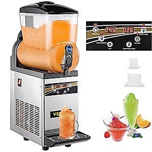 VEVOR Commercial Margarita Machine, 1Tank 15L Commercial Slushy Machine, Stainless Steel Smoothie Frozen Drink Maker, 500W 110V for Supermarkets Cafes Restaurants Bars Home Use