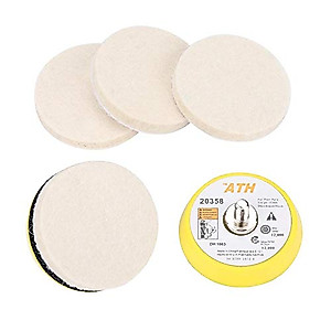 Cerium Oxide Glass Polishing Kit, Glass Scratch Removal Kit Cerium Oxide Polishing Powder Felt Polishing Wheel Disc Pad with Drill Adapter Glass Abrasive Disc Set, Windshield Scratch Repair Kit