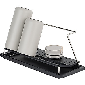 carrotez Bottle Drying Rack, Cup Drying Rack,Tumbler Drying Rack with Drain Tray - Bottle with Narrow and Wide Openings with Various Capacity, Different Bottle Type, Mug Type and Cup Type - Black