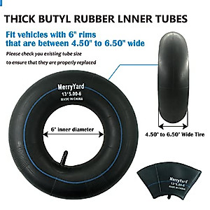 (2-Pack)13x5.00-6" Inner Tubes with TR-13 Straight Valve Stem - Replacement Lawn Mower Tire Tubes-for Razor Dirt Quad,Go Kart,ATV, Yard Tractors,Snow Blowers,Wagons,13 500-6,12X5.00-6,5.30-6,4.50-6