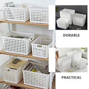 Operitacx 2pcs Box Storage Basket Plastic Storage Bins Woven Storage Baskets Toiletry Containers Files Desktop Organizing Box Desktop Sundry Case Plastic Box Storage Holder Cosmetic Box A4