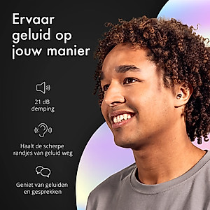 Alpine Earplugs for Noise Reduction - Premium Hearing Protection - High Fidelity Ear Plugs for Concerts, Noise Sensitivity and More - Soft & Comfortable - S/M/L Size - 21dB Noise Cancelling - Black