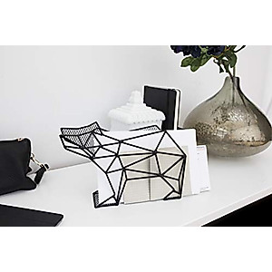 Kikkerland Bear Wall Mount Letter Organizer, 24.9 x 5.1 x 15.5 cm, Black