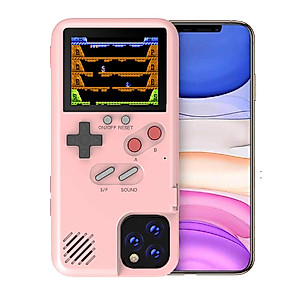 Handheld Game Console Case for iPhone 12/12 Pro, Color Gameboy Case with Built-in Retro Video Games