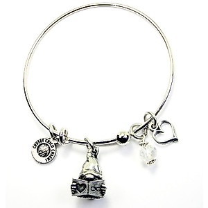 Chubby Chico Charms Book Lover 3D gnome charm bangle bracelet book lover gifts book lover jewelry