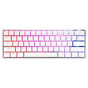Ducky One 2 Mini Pure White - RGB LED 60% Double Shot PBT Mechanical Keyboard (Kailh Box Thick Jade)