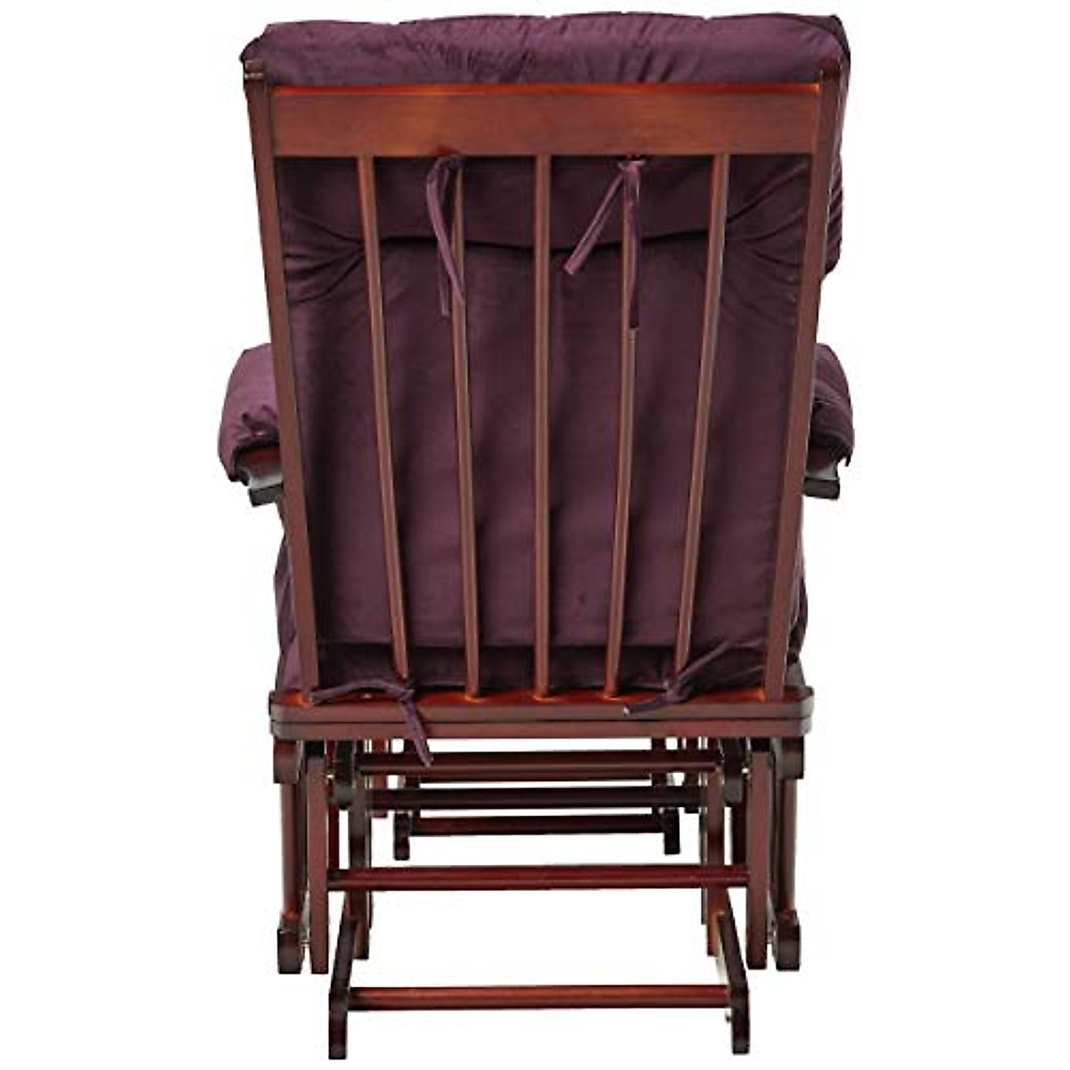 Artiva USA Wood Glider Chair and Ottoman Mircofiber Cushion Set