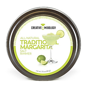 The Spice Lab White Traditional Margarita Salt Cocktail Glass Rimmer - Gluten Free Non-GMO No MSG All Natural Brand - Finishing Margarita Salt for Specialty Cocktails