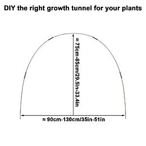 Greenhouse Hoops 6 Sets of 7 Ft Grow Tunnel Garden Hoops Detachable Fiberglass Support Frame for Raised Beds Garden Fabric