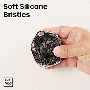 The Man Face Scrubber - Silicone Face Scrubber for Men, Gentle Exfoliator Face Massager, Flex Face Brush for Men, Removes Dead & Dry Skin, Face & Skin Care Grooming, Shower Facial Cleansing Brush