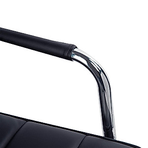 HOMCOM Home Office Chair, Modern Computer Desk Chair, Task Chair with Upholstered PU Leather, Adjustable Height, Swivel Wheels, Black